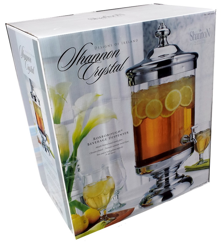 New Shannon Crystal GLASS BEVERAGE DISPENSER 2.5 Gallon Drink Holder ... New Shannon Crystal GLASS BEVERAGE DISPENSER 2.5 Gallon Drink Holder ...